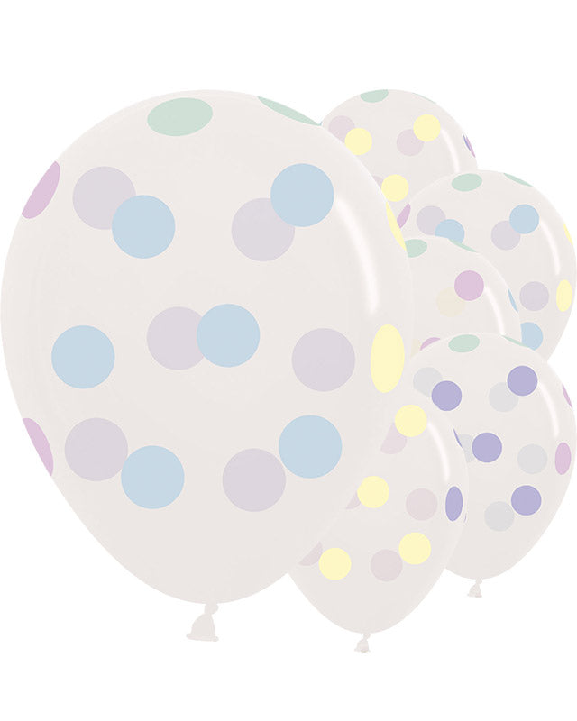 Crystal Clear Large Pastel Dots - 12" Latex Balloons (25pk) – Party ...