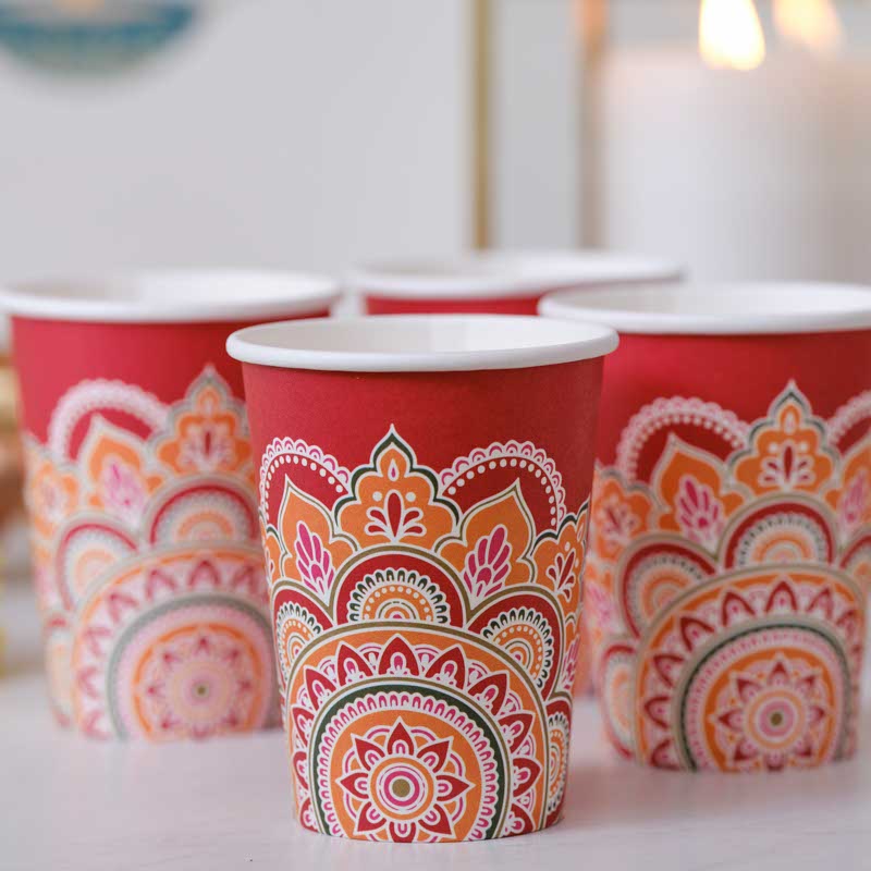 Diwali Paper Cups - 266ml (8pk) – Party Delights Wondergroup