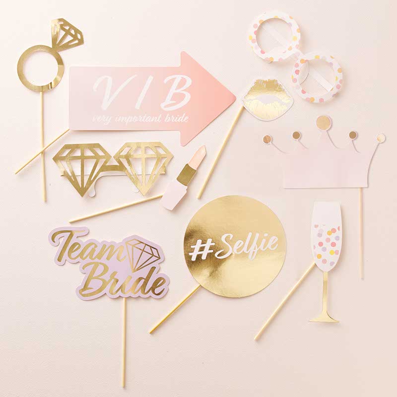 Team Bride Paper Photo Booth Props (10pk) – Party Delights Wondergroup