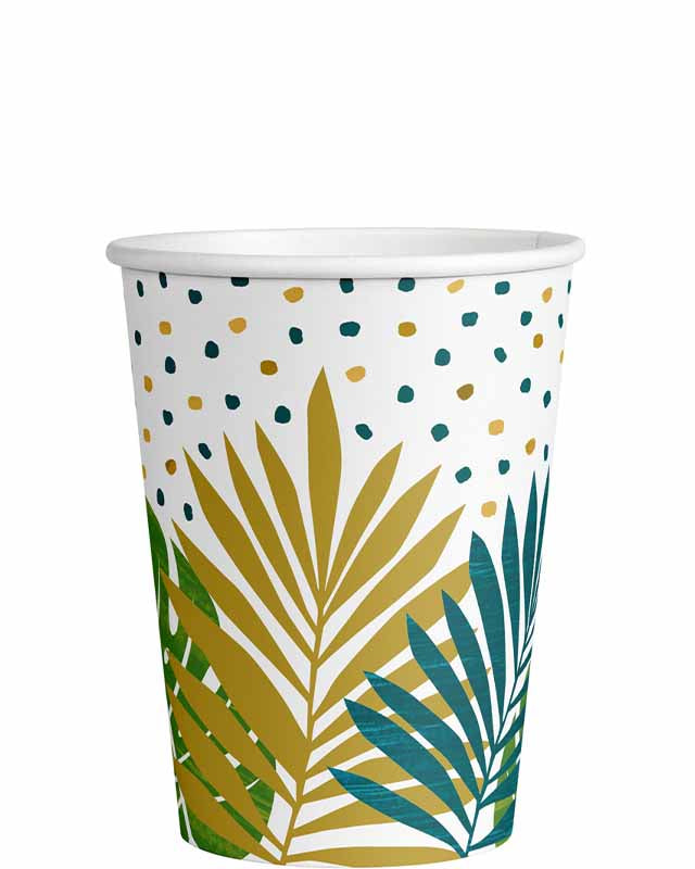 Tropical Palms Paper Cups - 250 ml (8pk) – Party Delights Wondergroup