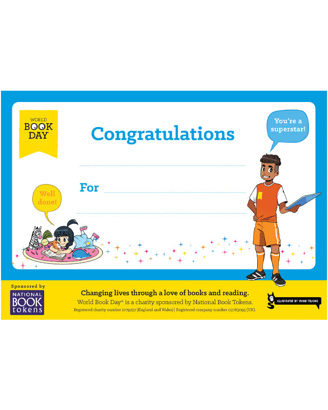 World Book Day A5 Certificate – Party Delights Wondergroup