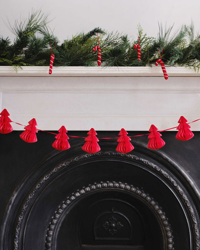 Red Honeycomb Trees Bunting – Party Delights Wondergroup