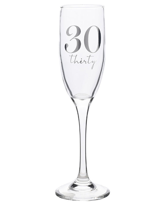 30th Birthday Glass Champagne Flute – Party Delights Wondergroup