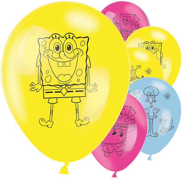 SpongeBob Balloons - 11" Latex (6pk) – Party Delights Wondergroup