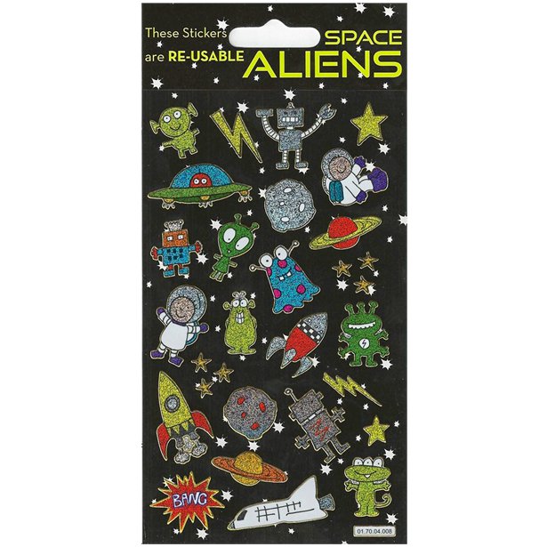 Aliens Sticker Sheet – Party Delights Wondergroup
