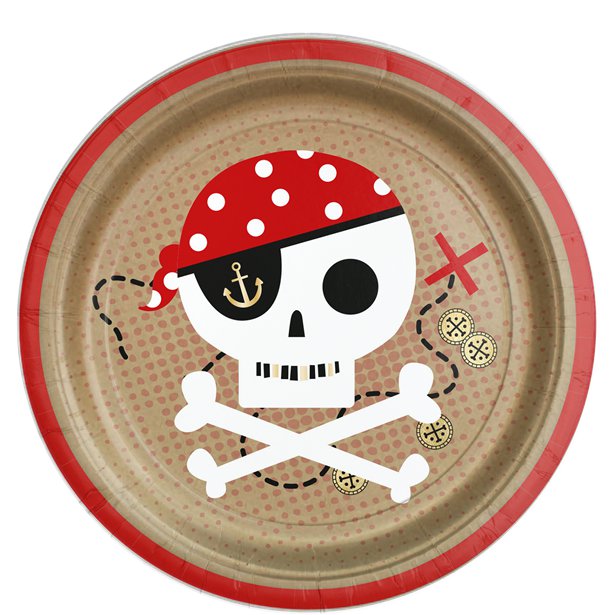 Treasure Island Pirate Plates - 23cm (8pk) – Party Delights Wondergroup