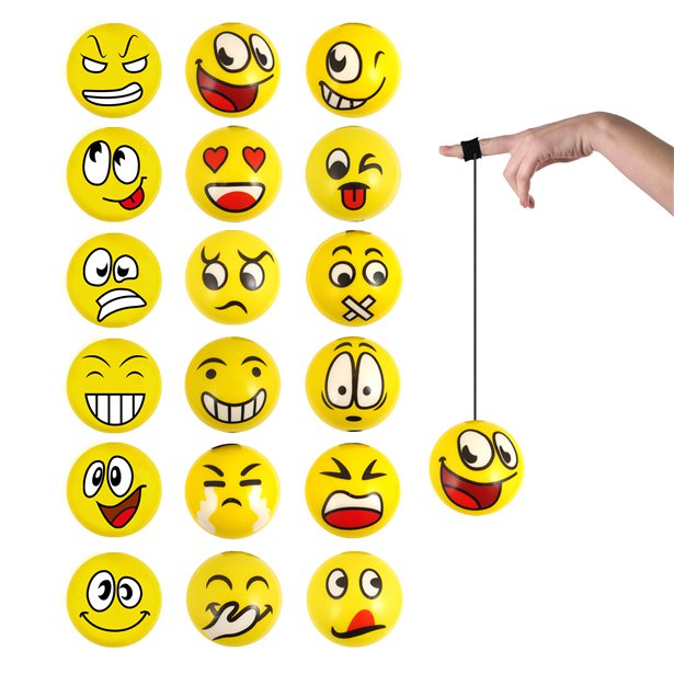 Smiley Face Finger Return Ball – Party Delights Wondergroup