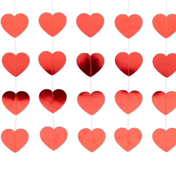 Valentines Red Heart Hanging String Decoration - 4m – Party Delights ...