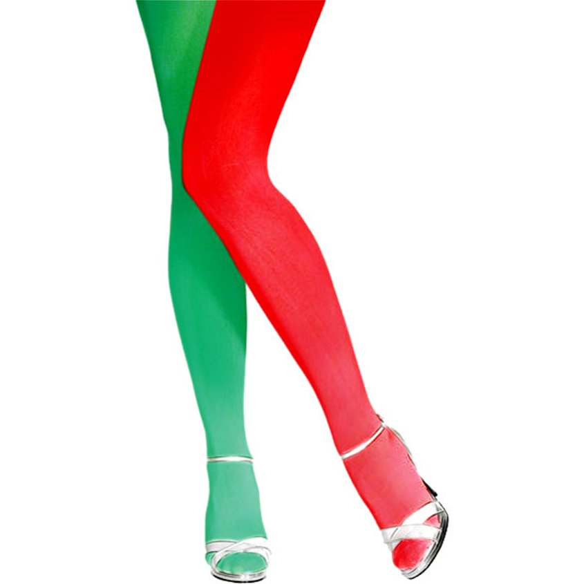 Green & Red Elf Tights - Adult One Size – Party Delights Wondergroup