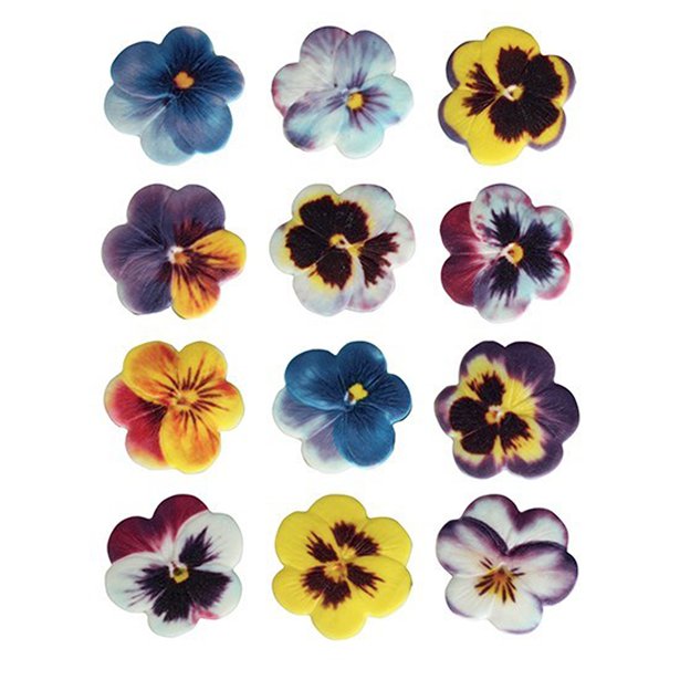 Edible Pansy Flowers Sugar Cake Decorations x60 – Party Delights ...