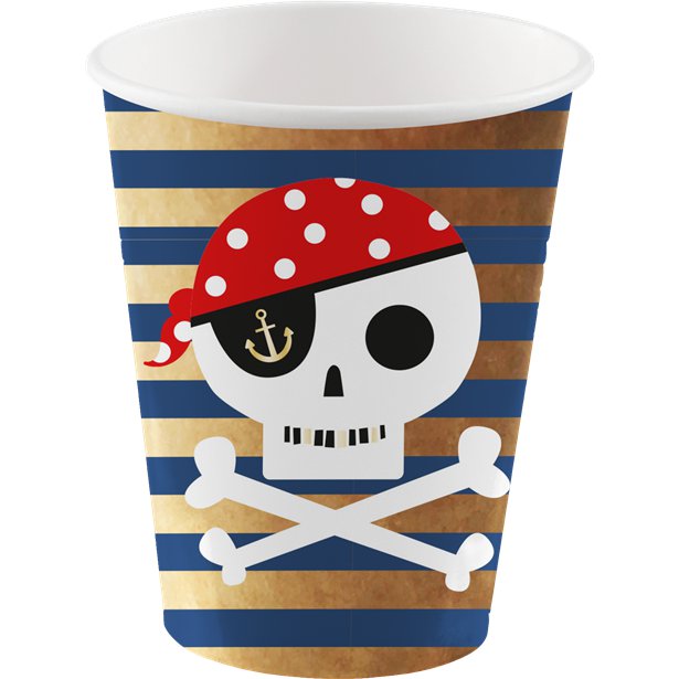 Treasure Island Pirate Cups- 250ml (8pk) – Party Delights Wondergroup