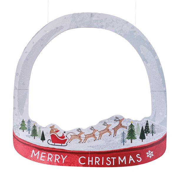Customisable Snowglobe Christmas Photo Booth Frame – Party Delights ...