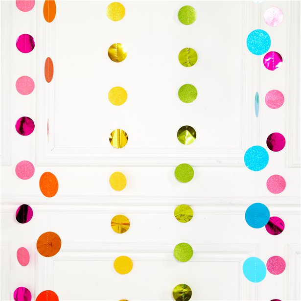 Multi Coloured Glitter Hanging String Decorations - 2.1m (6pk) – Party ...