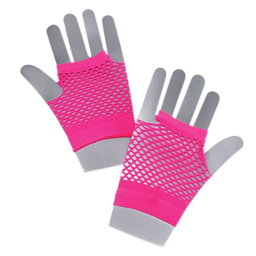 Neon Pink Fishnet Gloves – Party Delights Wondergroup