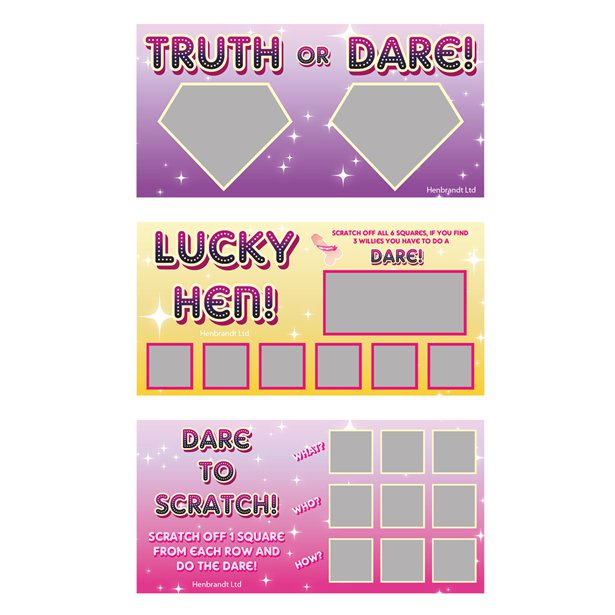 Hen Party Truth Or Dare Scratch Cards (3pk) – Party Delights Wondergroup