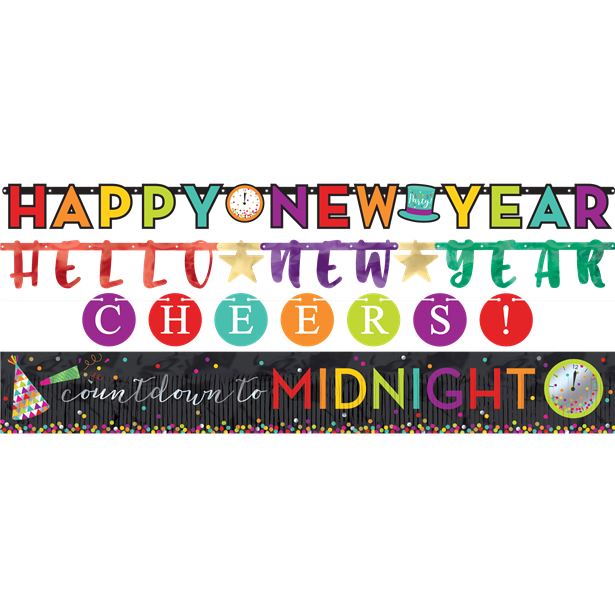 Colourful New Year Banners Set (4pk) – Party Delights Wondergroup