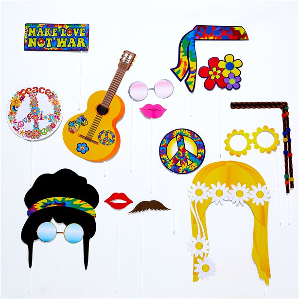 Hippie Photo Booth Prop Accessories – Party Delights Wondergroup
