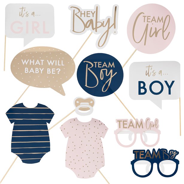 Gender Reveal Photo Props (10pk) – Party Delights Wondergroup