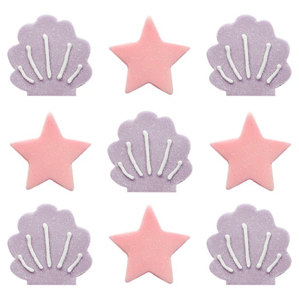 Stars & Shells Sugar Cake Toppers (9pk) – Party Delights Wondergroup