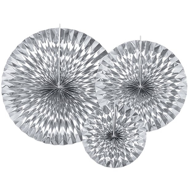 Silver Fans (3pk) – Party Delights Wondergroup