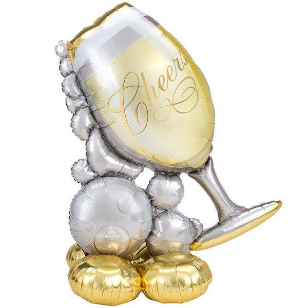Bubbly Wine Glass Air Fill Foil AirLoonz Balloon - 51" – Party Delights ...