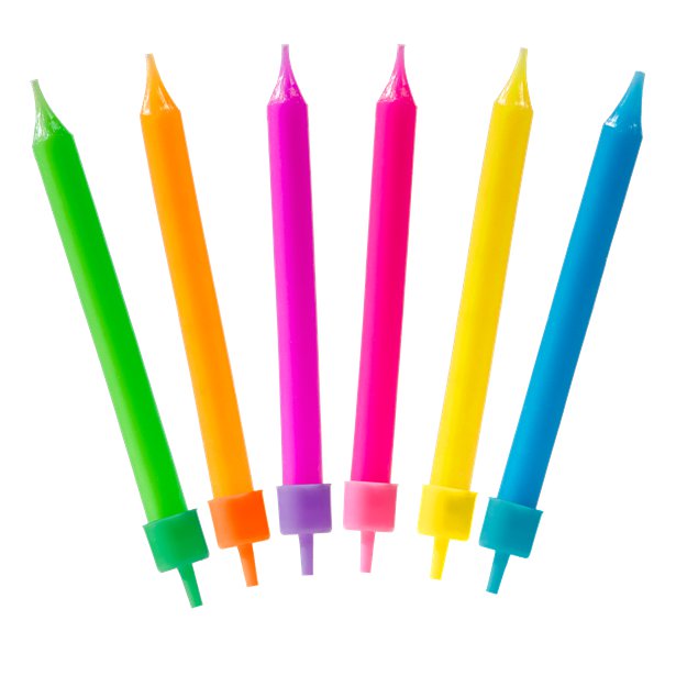 Colourful Assorted Candles - 6.5cm (6pk) – Party Delights Wondergroup