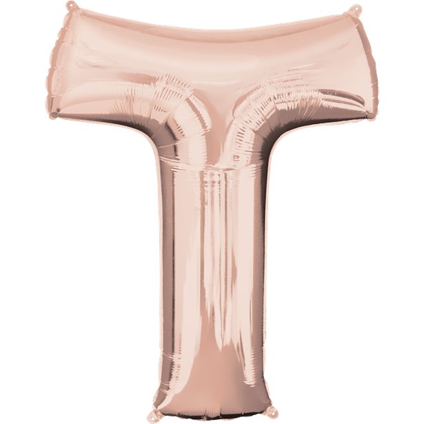 Rose Gold Letter T Balloon - 34 Foil – Party Delights Wondergroup