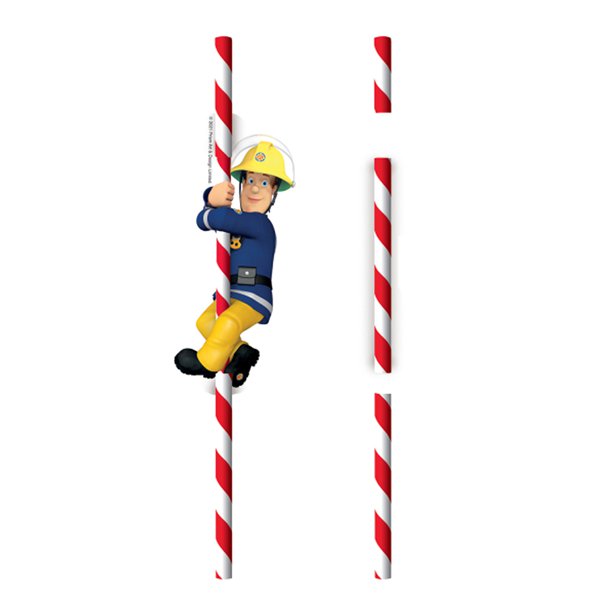 Fireman Sam Paper Drinking Straws (8pk) – Party Delights Wondergroup