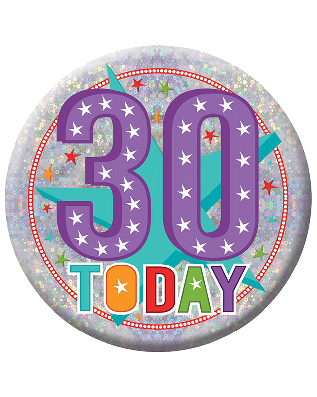 Large Happy 30th Birthday Badge - 15cm – Party Delights Wondergroup