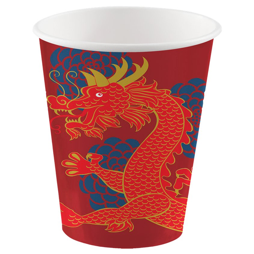 Chinese New Year Paper Cups - 250ml (8pk) – Party Delights Wondergroup