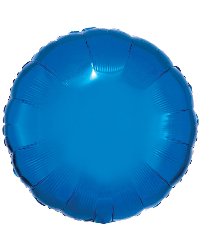 Metallic Blue Round Balloon - 18" Foil (Unpackaged) – Party Delights ...