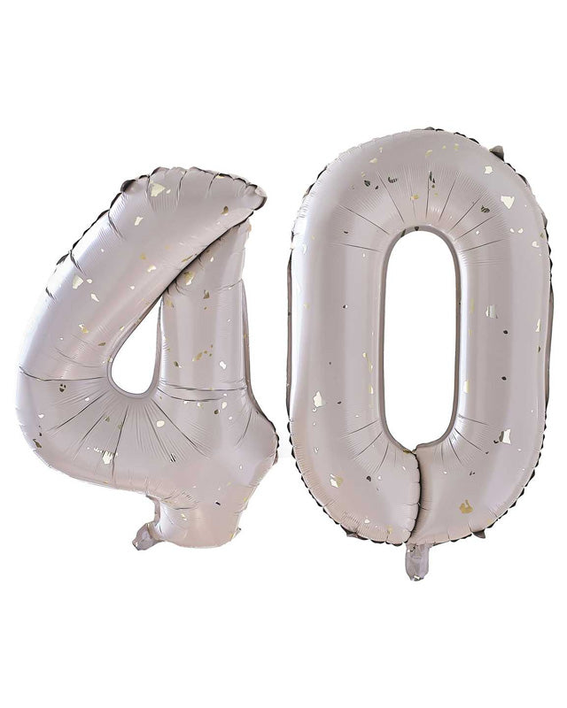 40 Gold Speckle Number Balloons - 26" Foil – Party Delights Wondergroup