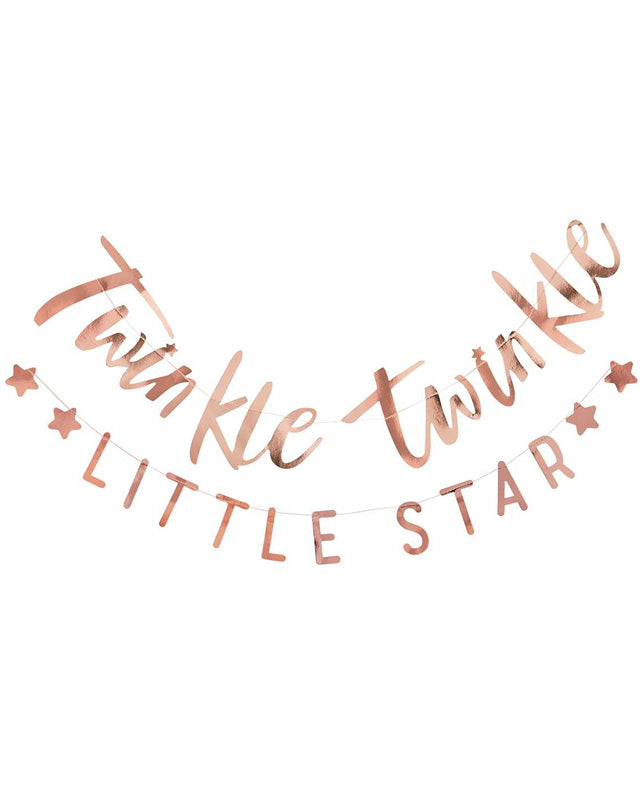 Twinkle Twinkle Rose Gold Paper Banner - 1.5m – Party Delights Wondergroup